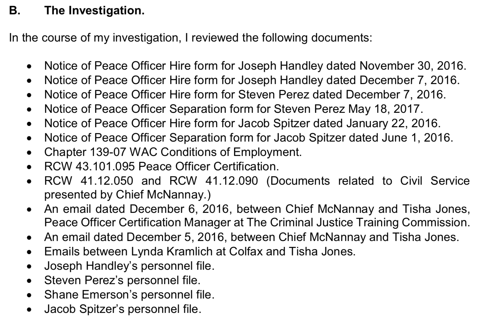 Third-party report, Civil Service appeal letter detail Colfax police ...